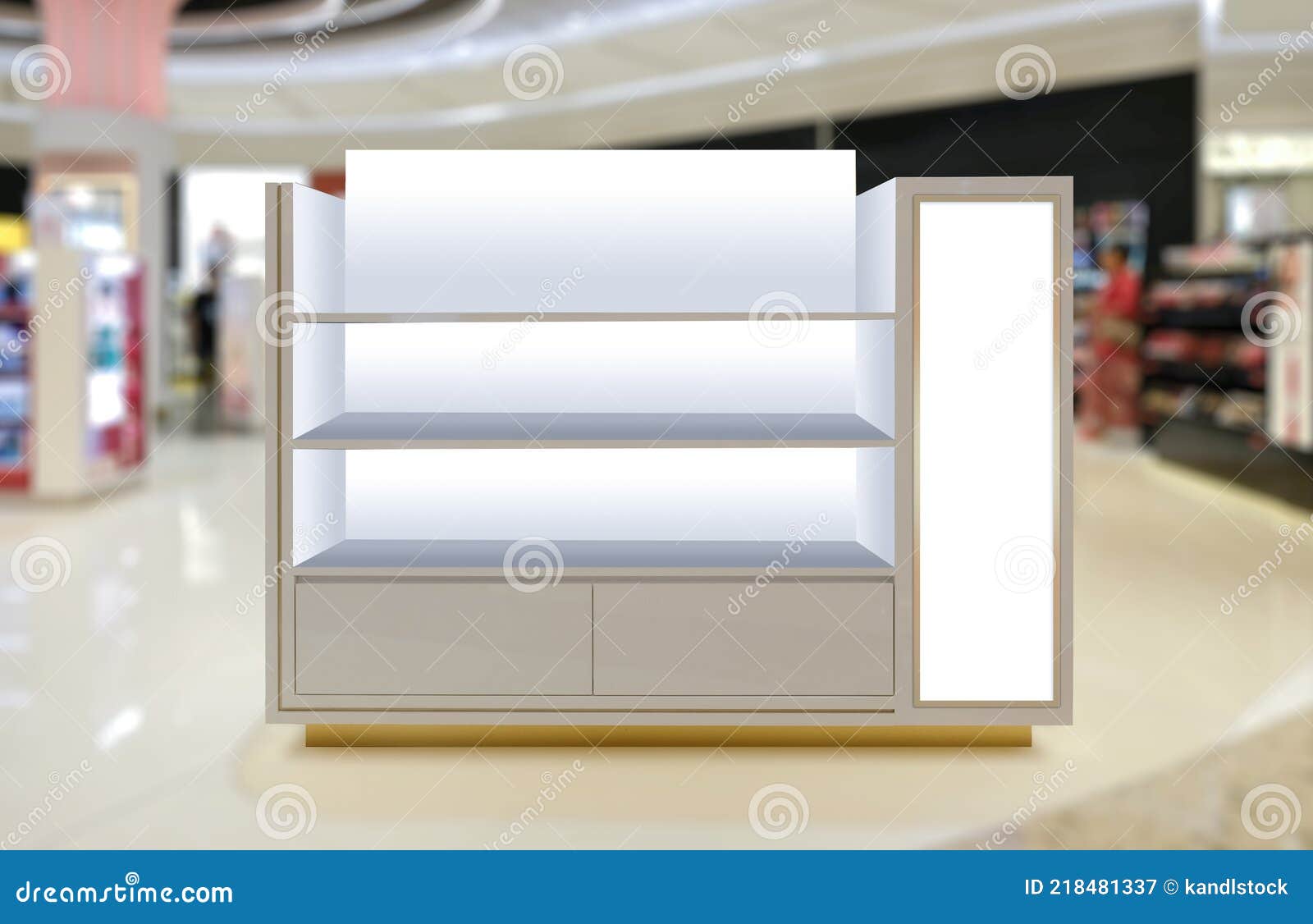 Visual Mockup of Empty Shelves in Retail Environment; Straight Front ...