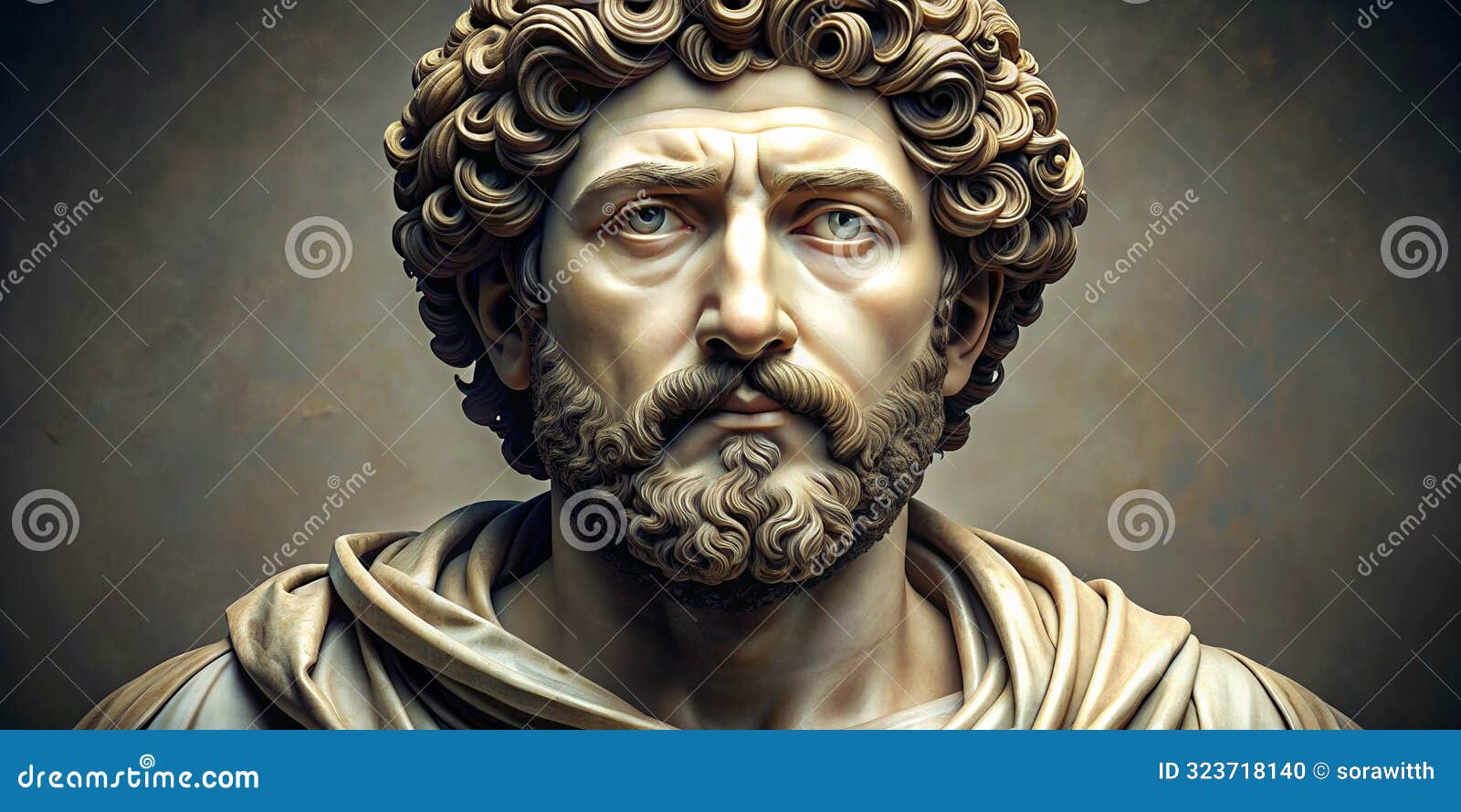 A Visual Narrative Showcasing the Journey and Teachings of Marcus Aurelius the Renowned Stoic ...