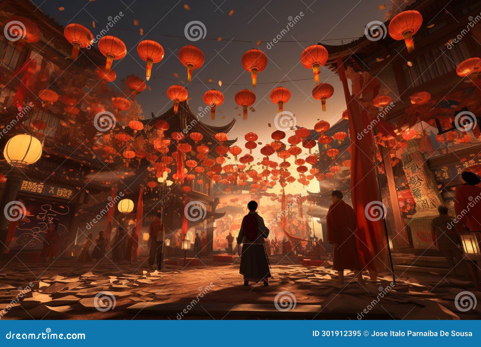 Visual Narratives of the Chinese New Year Story Stock Illustration ...