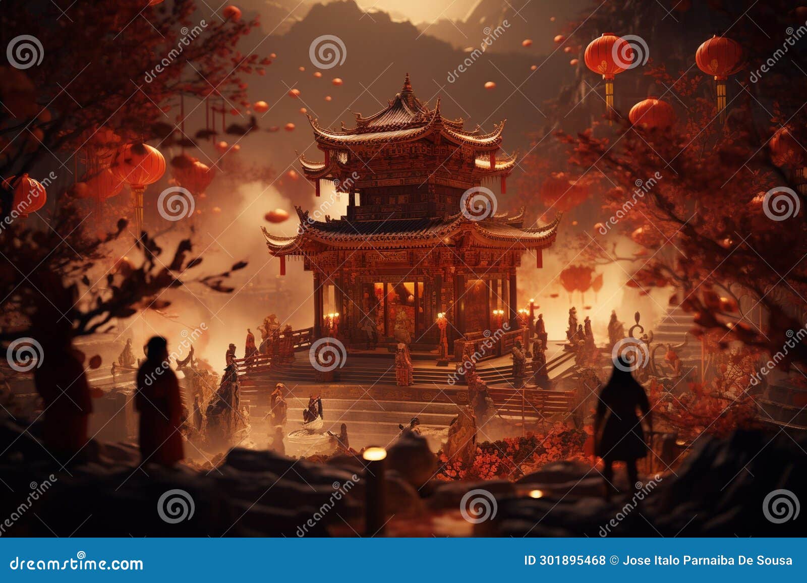 Visual Narratives Depicting The Legend Of Nian Stock Photography ...