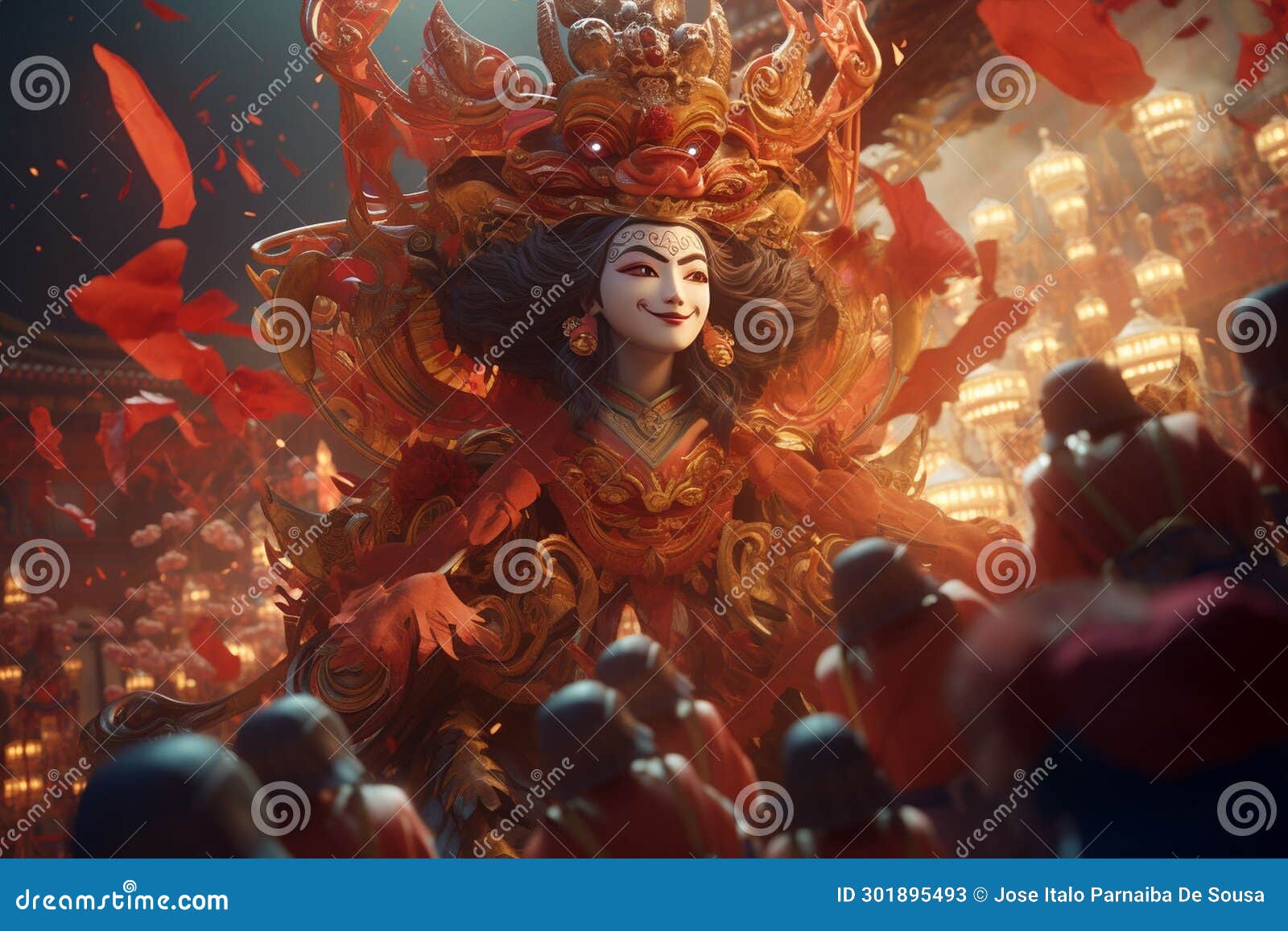 Visual Narratives Depicting The Legend Of Nian Royalty-Free Stock Photo ...