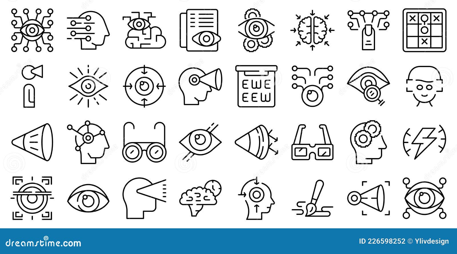Visual Perception Icons Set Outline Vector. Future Trendy Stock Vector ...