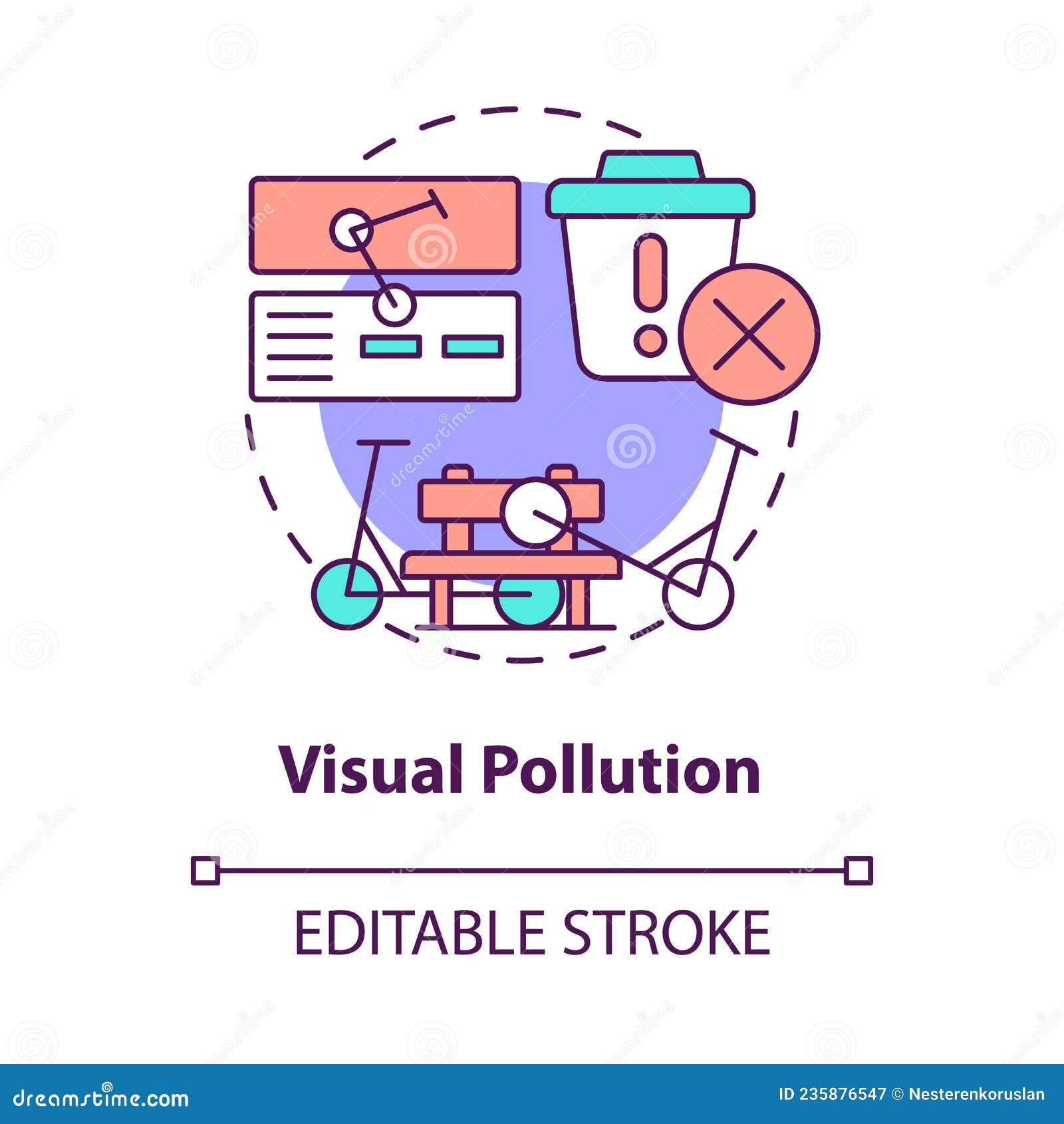 Visual Pollution Concept Icon Stock Vector - Illustration of service ...