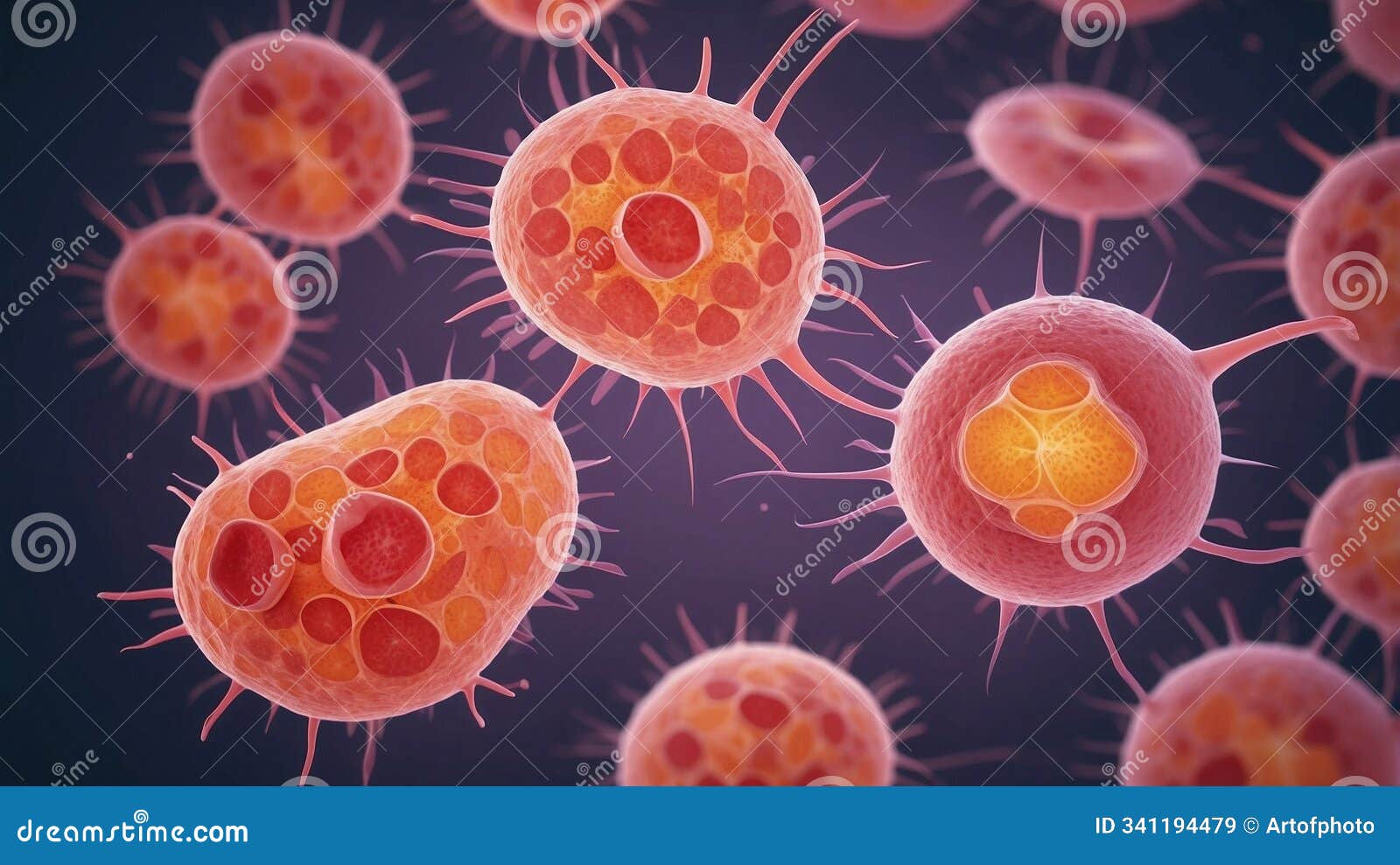 Detailed View of Human Cells Showcasing Structure and Function Under ...