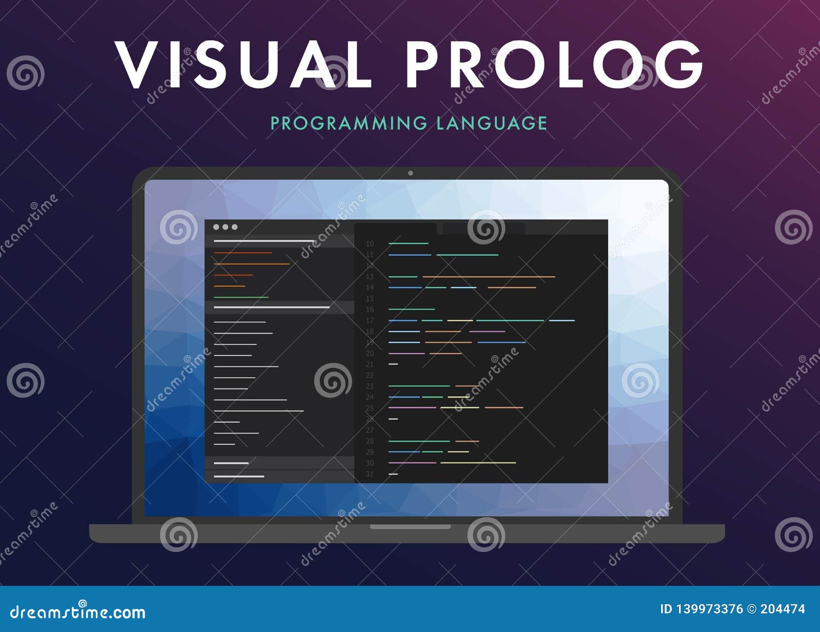 Visual Prolog Programming Language Stock Vector Illustration Of