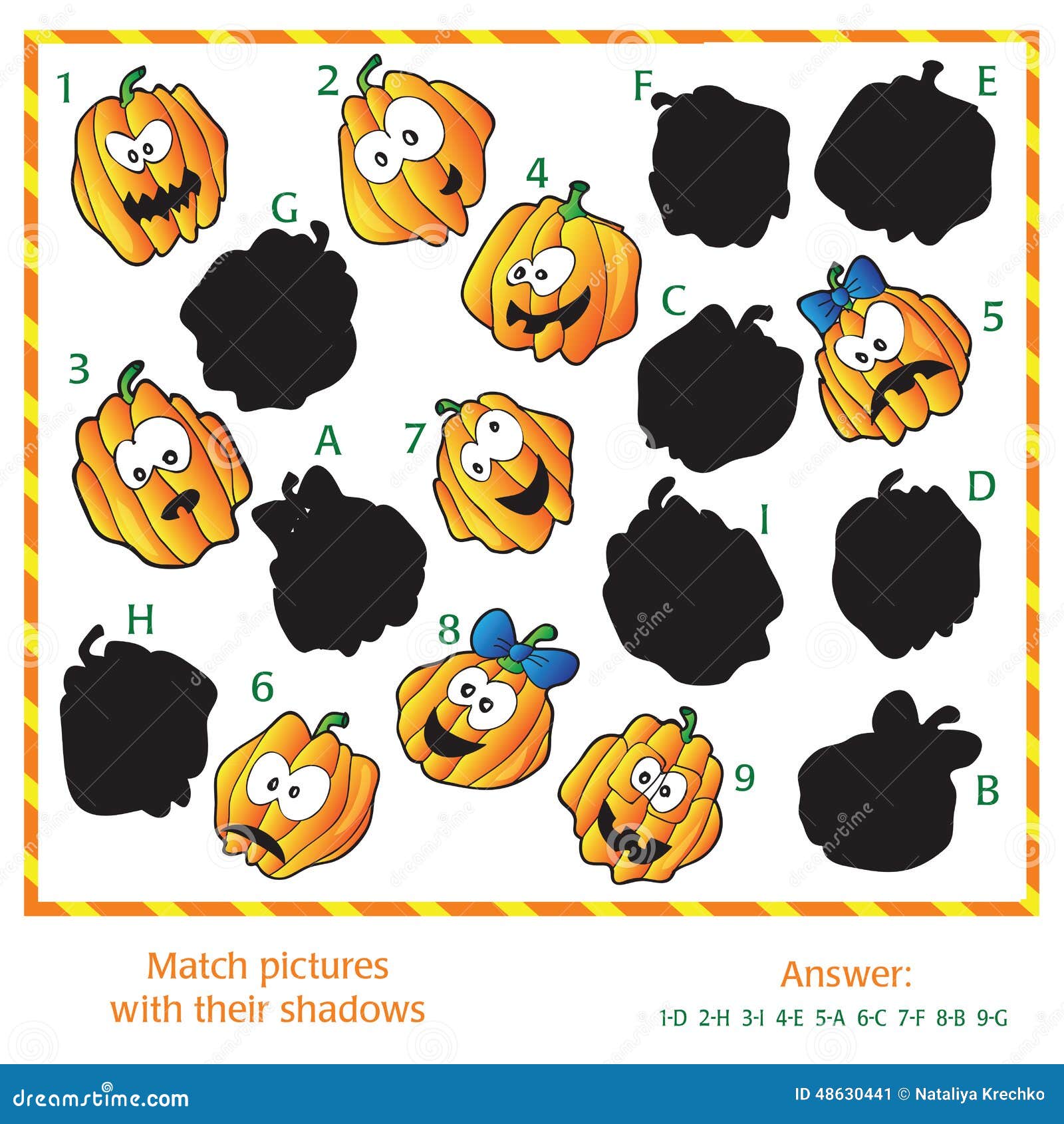 Visual Puzzle - Match the Pictures To Their Stock Vector - Illustration ...