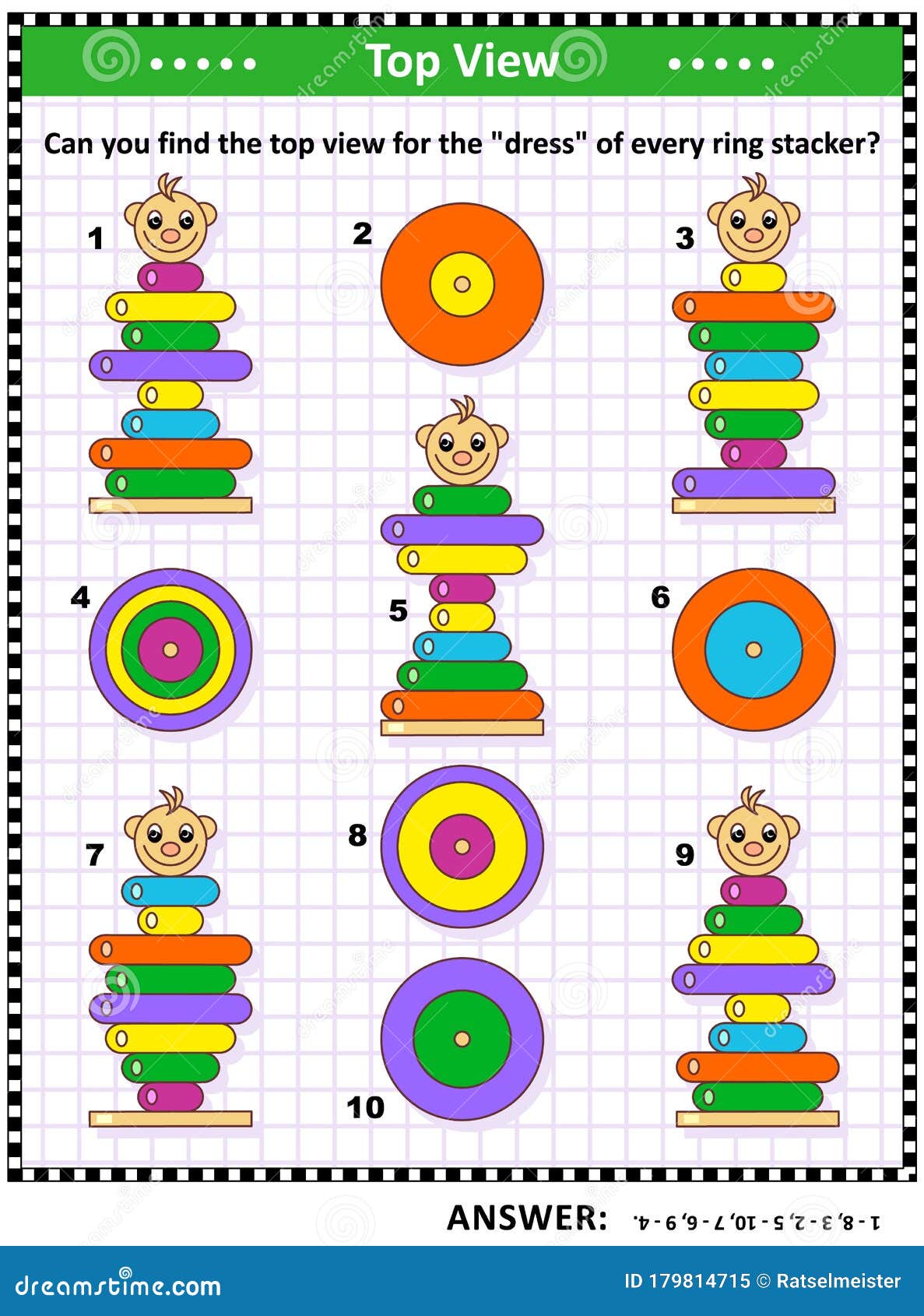Ring Stacker Wooden Toy Rainbow Pyramid Vector Icon. Educational Visual ...