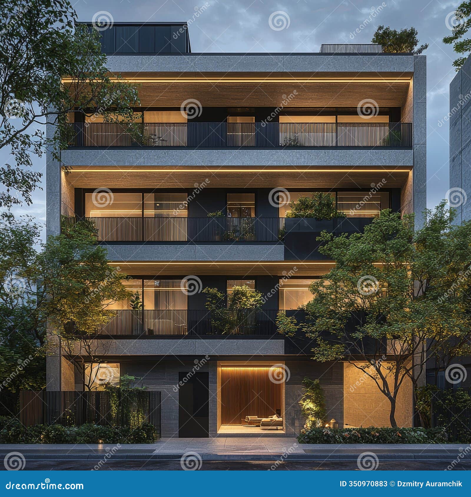Visual of a Remodeled Japanese Apartment Building. Stock Image - Image ...