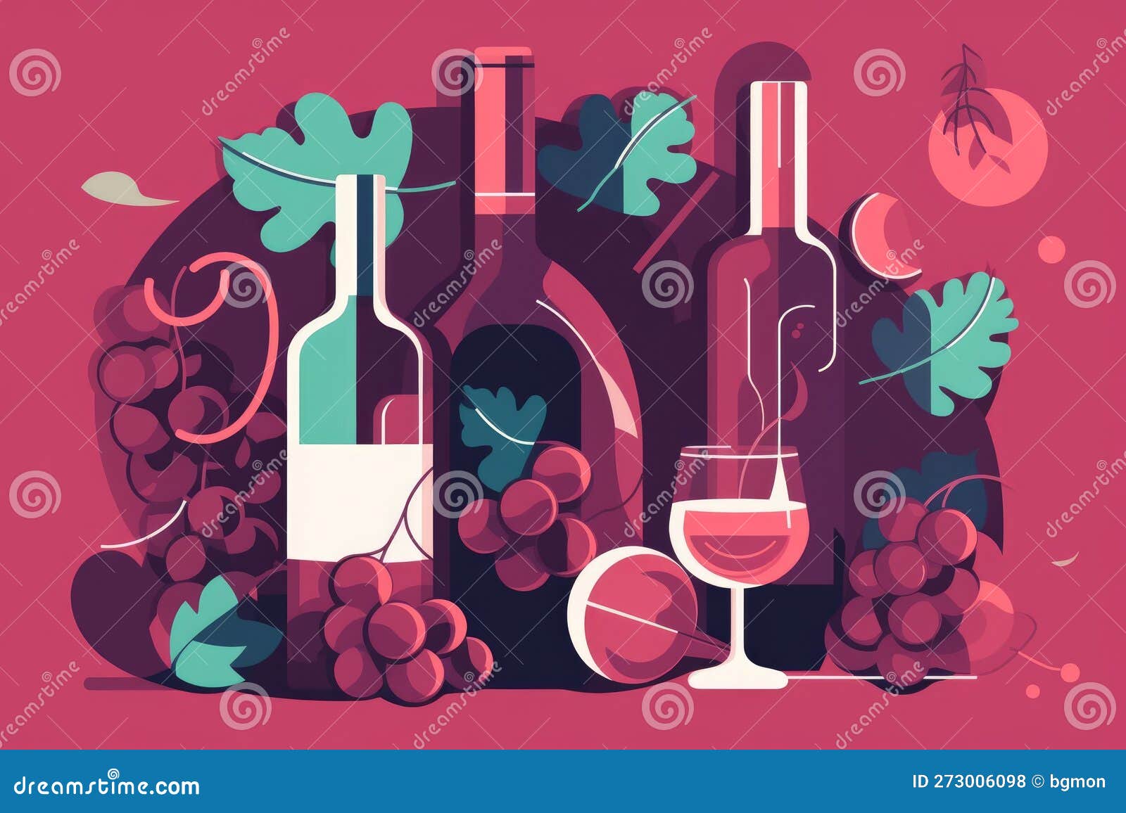 Visual Rendering of Wine Bottle Cup and Glass. Generative Ai Stock ...
