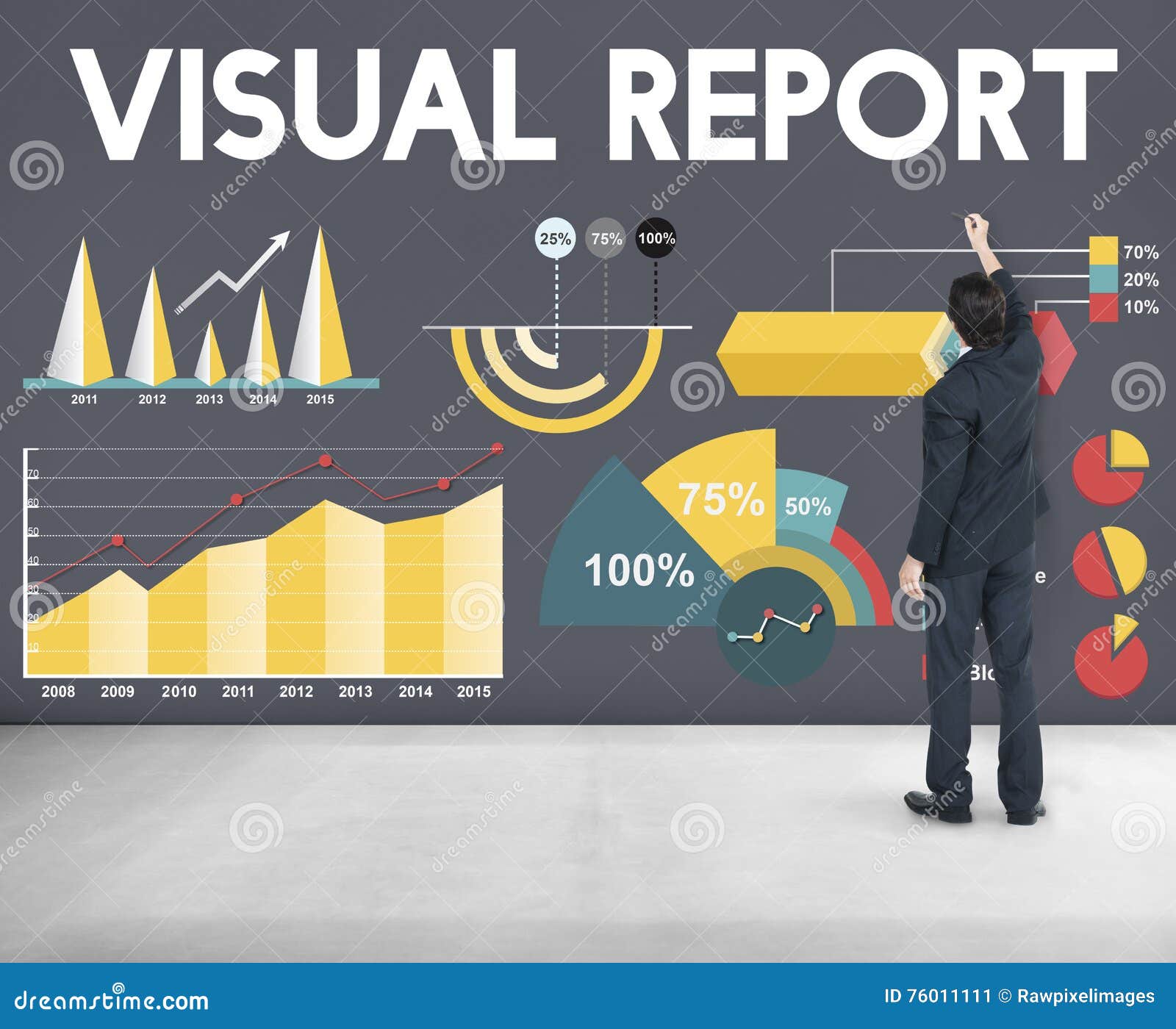 Visual Report Percentage Business Chart Concept Stock Image - Image of ...