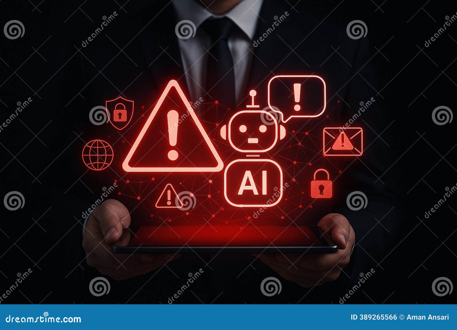 Warning About AI Artificial Intelligence - Lettering In Cutout On ...