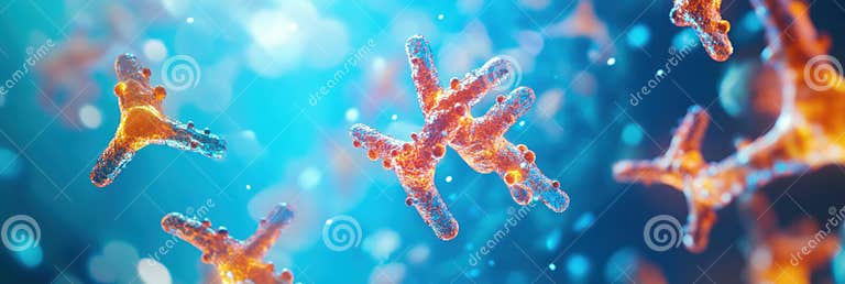 Visual Representation of Antibodies Targeting and Attacking Glowing ...