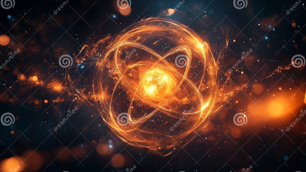 Visual Representation of Atomic Structure and Energy Dynamics Stock ...