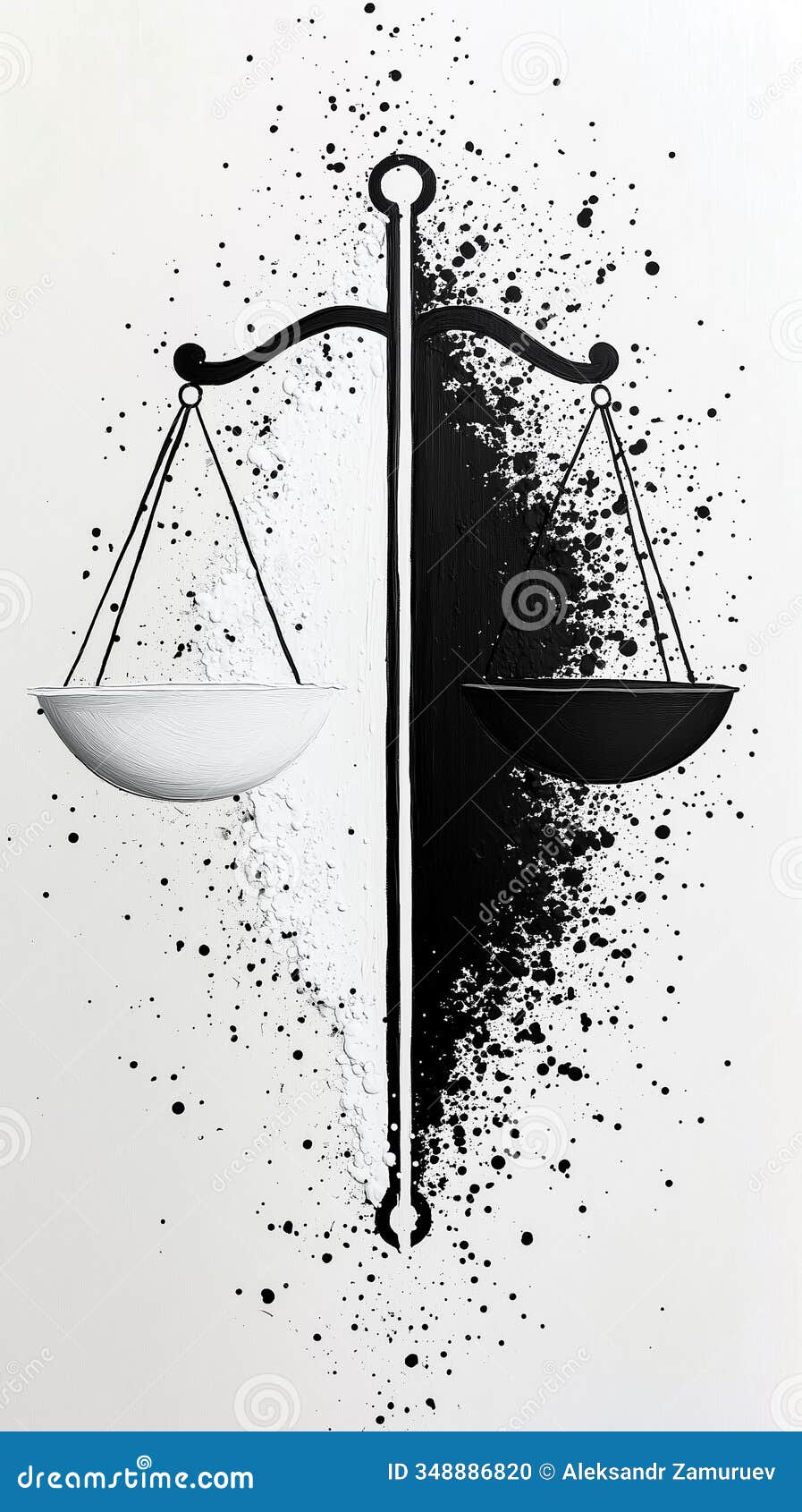 Visual Representation of Balance Featuring Heavy Black Side and Light ...