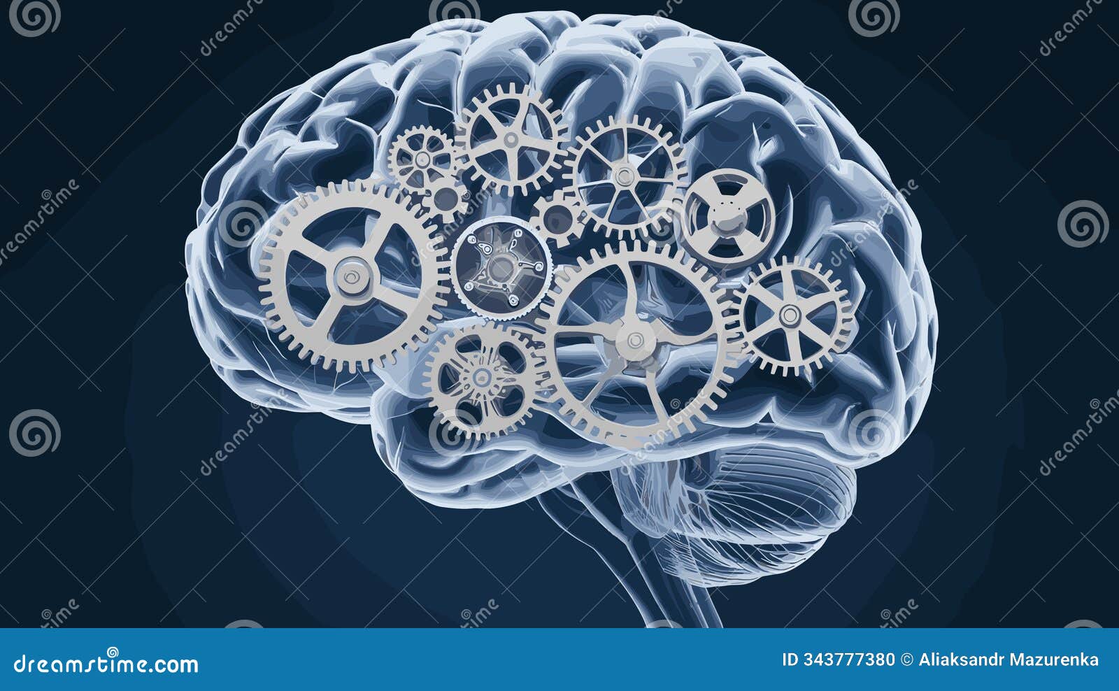 A Visual Representation of the Brain As a Complex Machine, with Gears ...