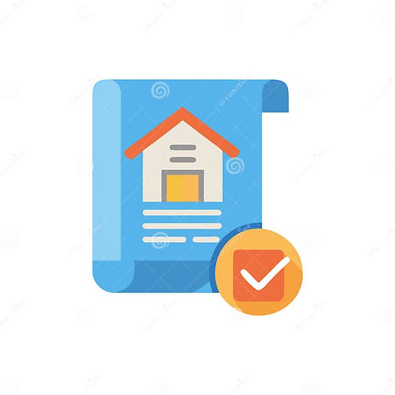 Building Permit Icon for Regulatory Approval Process Stock Illustration ...