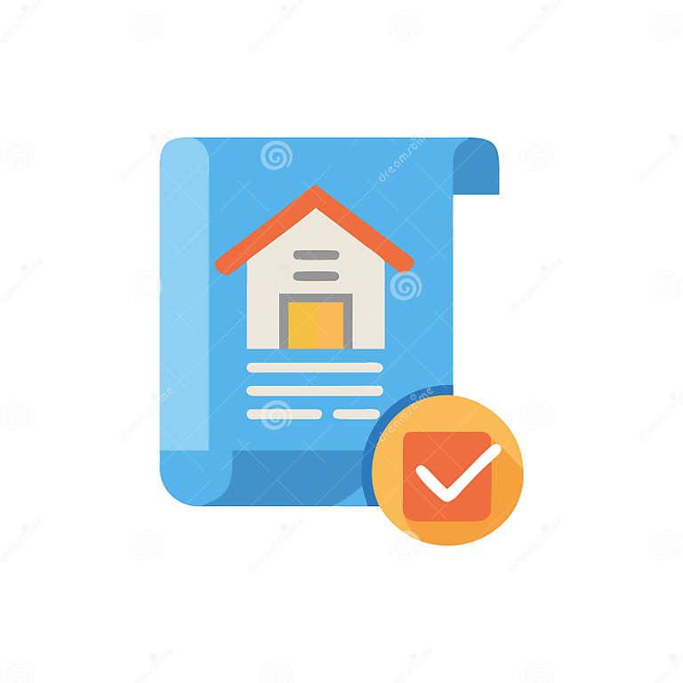 Building Permit Icon for Regulatory Approval Process Stock Illustration ...