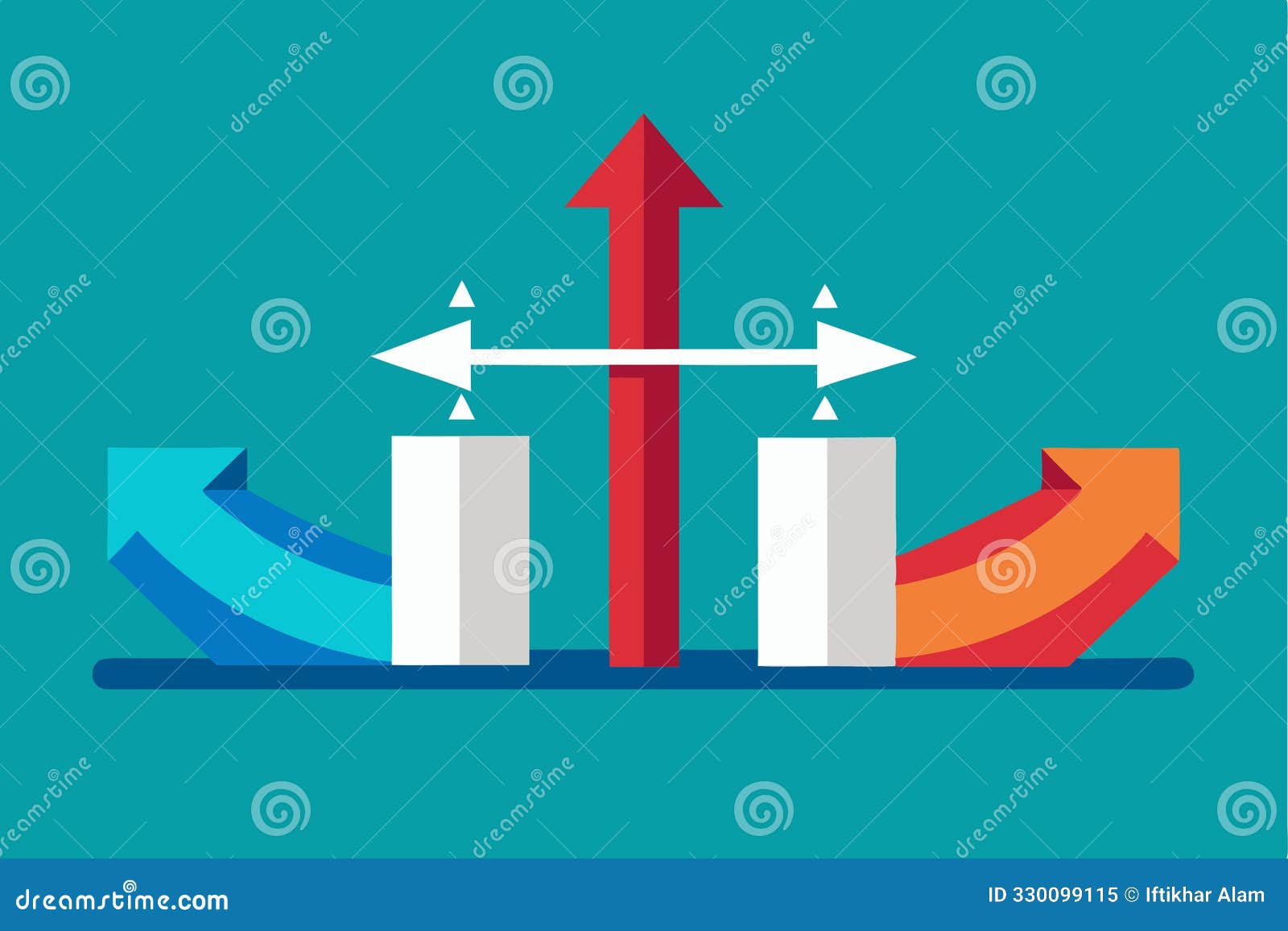 Visual Representation of Business Consolidation with Arrows and Bars ...