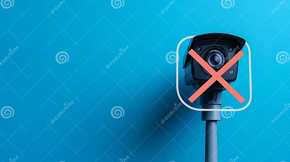 CCTV Camera Privacy Shield Concept Stock Illustration - Illustration of ...
