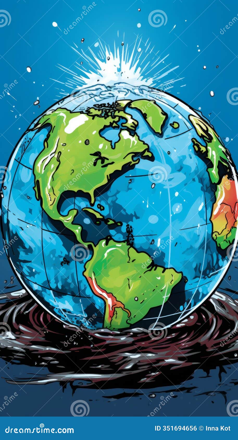Visual Representation of Climate Change Submerged Globe, Melting Ice ... Visual Representation of Climate Change Submerged Globe, Melting Ice ...