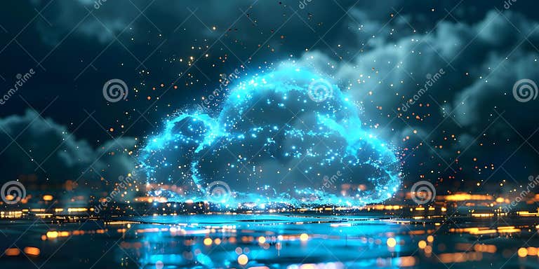 Visual Representation of Cloud Server Storage Data in Blue Digital ...