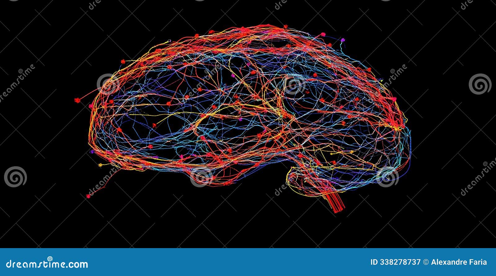 Visual Representation of a Complex Brain Network Stock Illustration ...