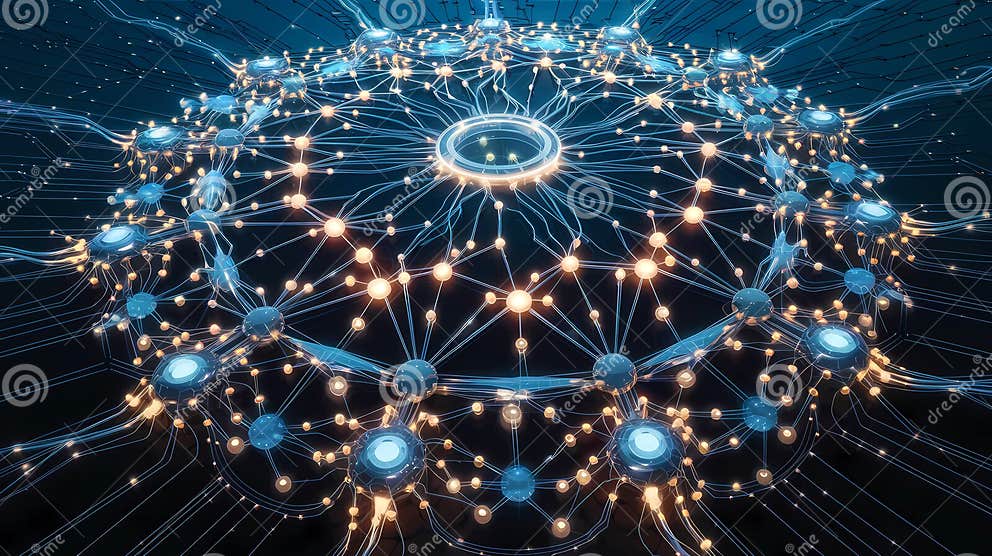 A Visual Representation of a Complex Network. the Interconnected Nodes ...