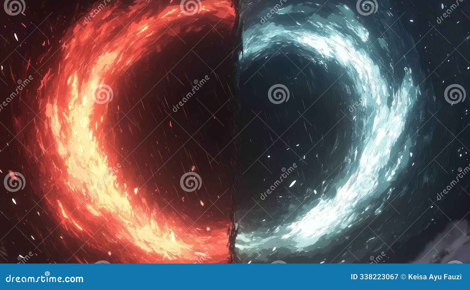 A Visual Representation of Contrasting Elements, with Fiery Red and ...