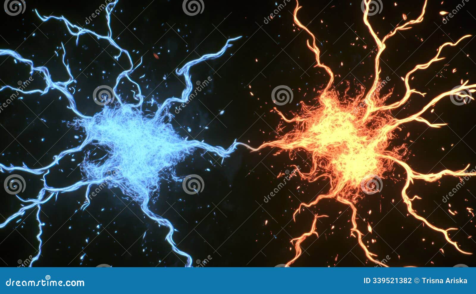 A Visual Representation of Contrasting Energy, Depicting Blue and ...