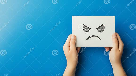 Visual Representation of a Crumpled Sticker Displaying a Sad or Worried ...
