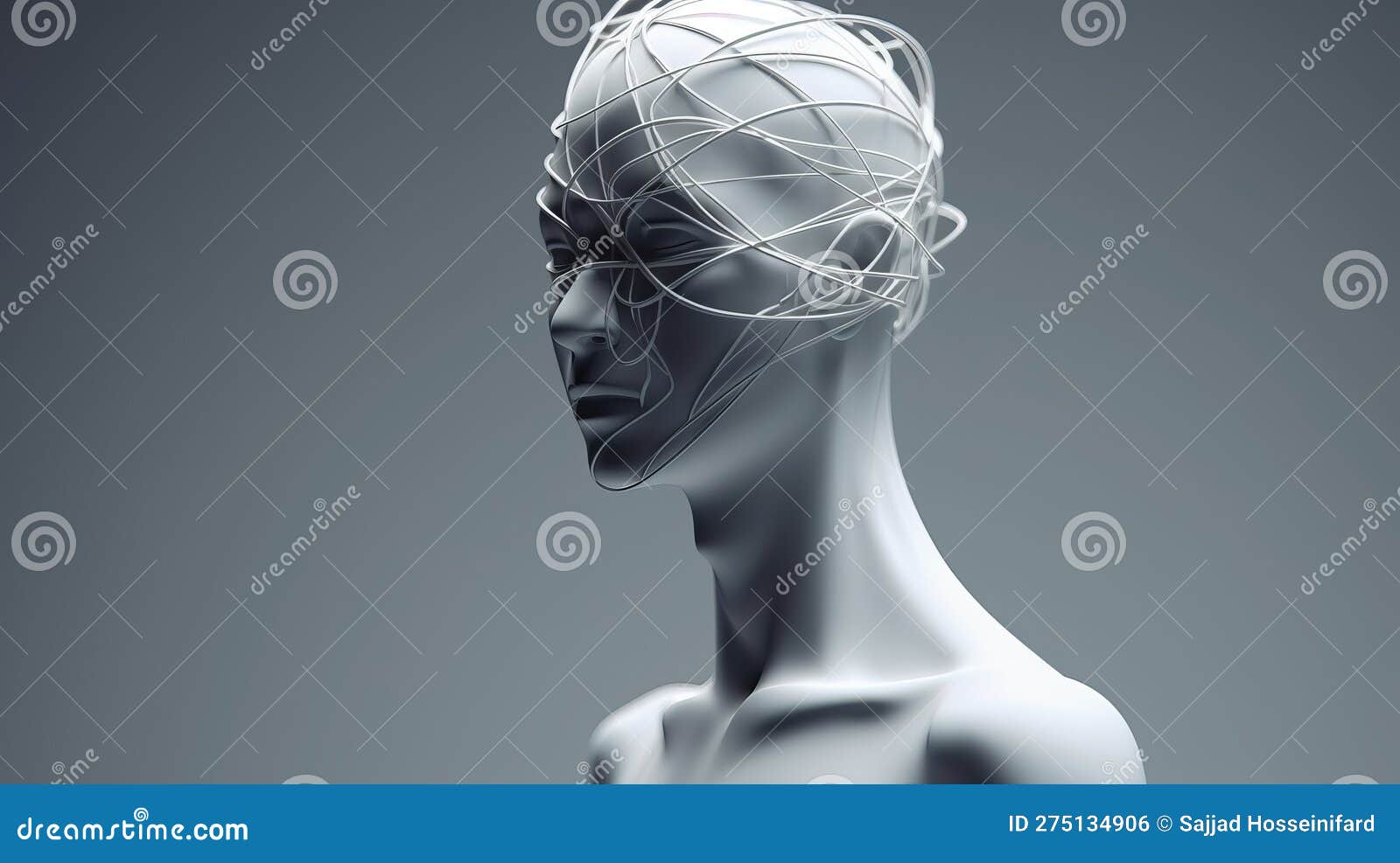 3d Human Figure with Elastic Hair Tie Stock Illustration - Illustration ...