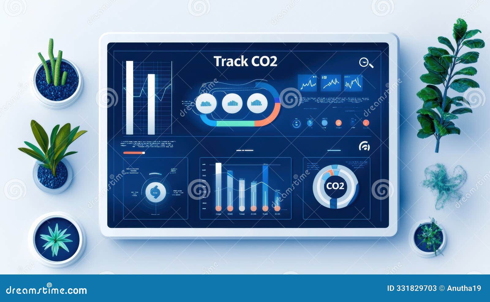 Visual Representation of a Dashboard Monitoring Real-time Co2 Levels with the Label Track Co2 at ...