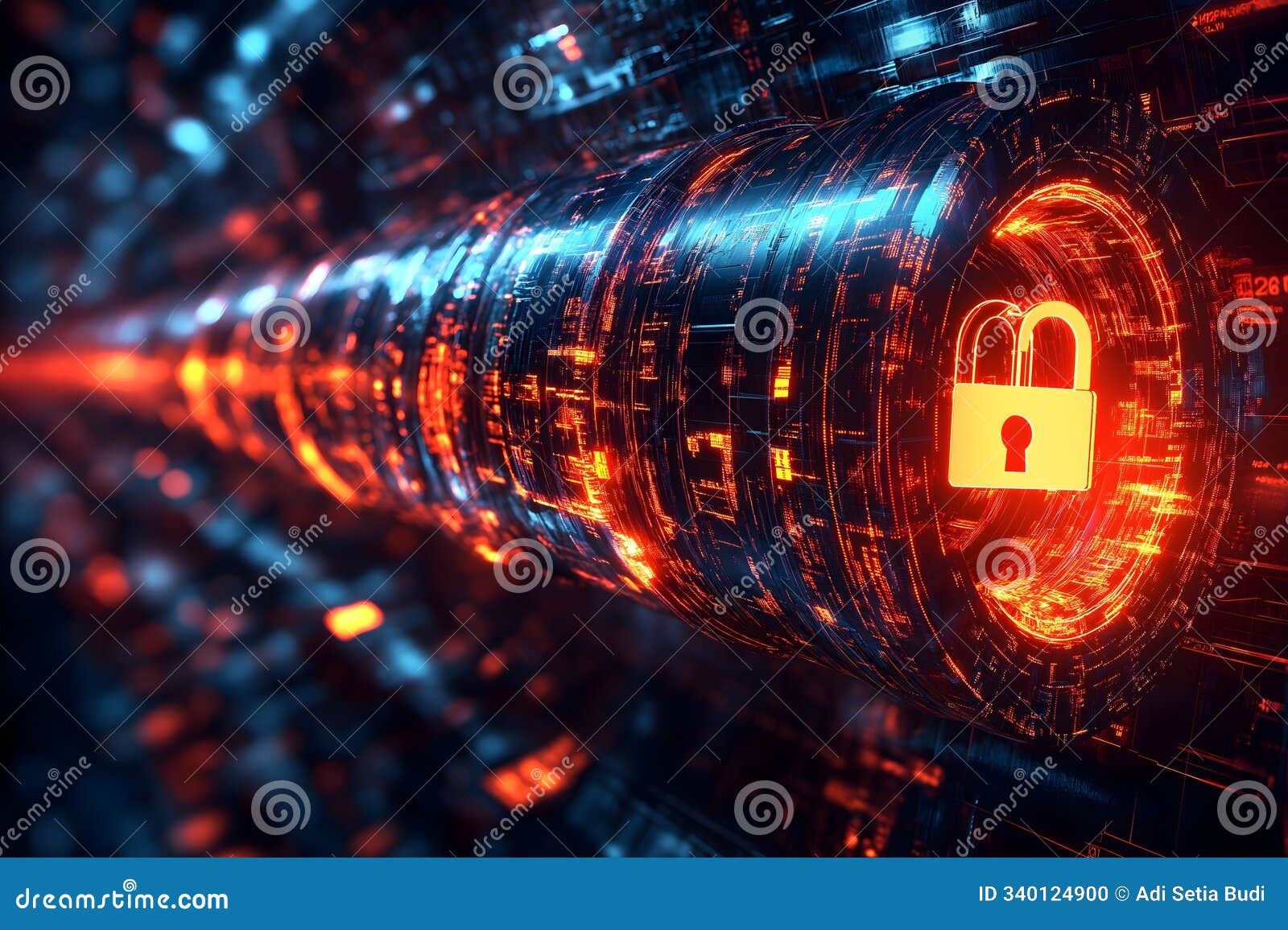 A Visual Representation of Data Encryption with an Abstract Image Stock ...