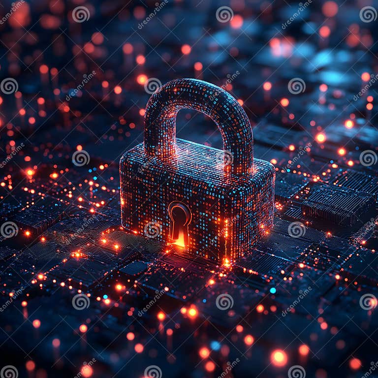 A Visual Representation of Data Encryption with an Abstract Image Stock Illustration ...