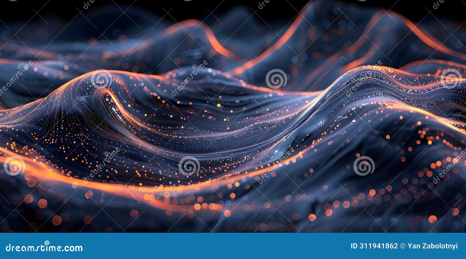 Visual Representation Of Data Flow Generated By AI. Concept AI Data Flow, Visualization, Stock ...