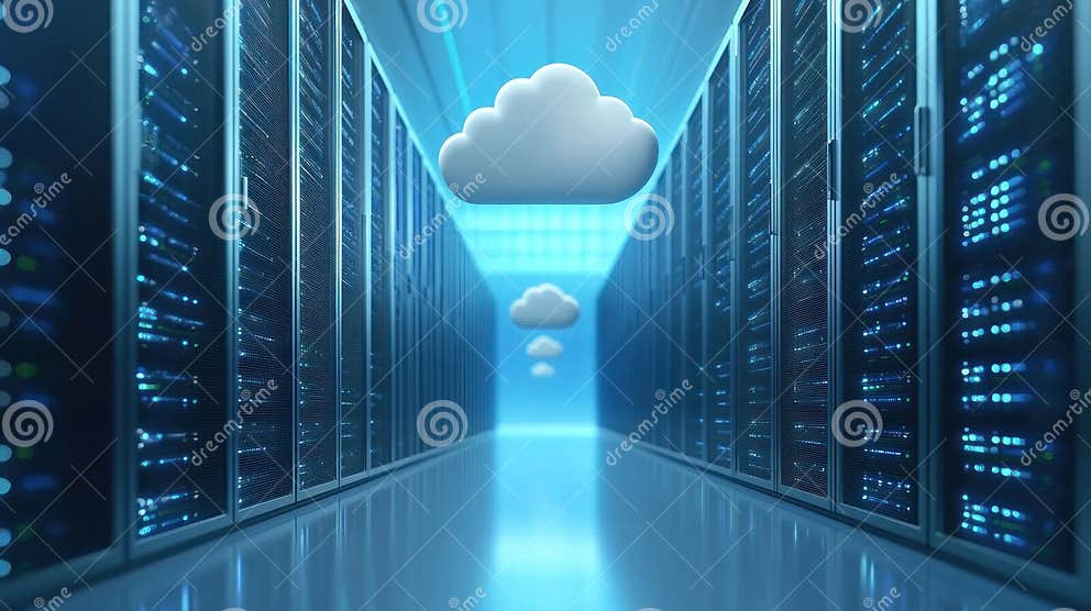 A Visual Representation of Digital Data Storage, Including Cloud Icons ...