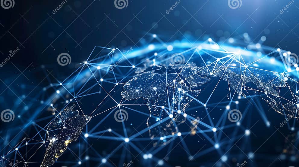 A Visual Representation of a Digital Network Connecting Continents ...