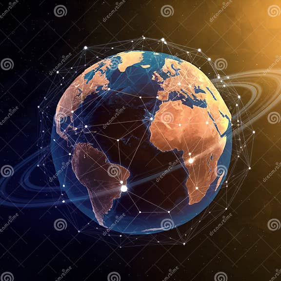 Global Network Connections Across the Earth Showcasing the ...