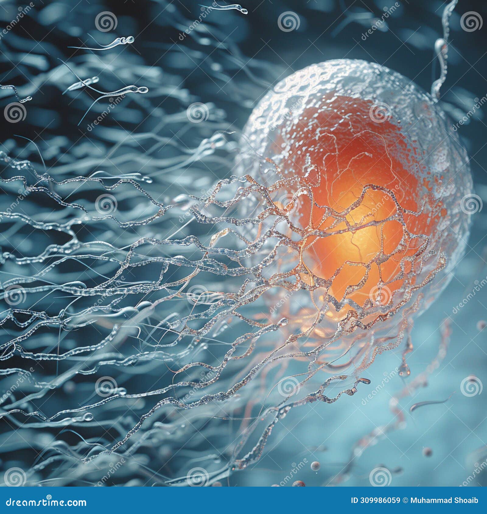 Visual Representation Egg and Sperm Unite in Human Reproduction Process ...