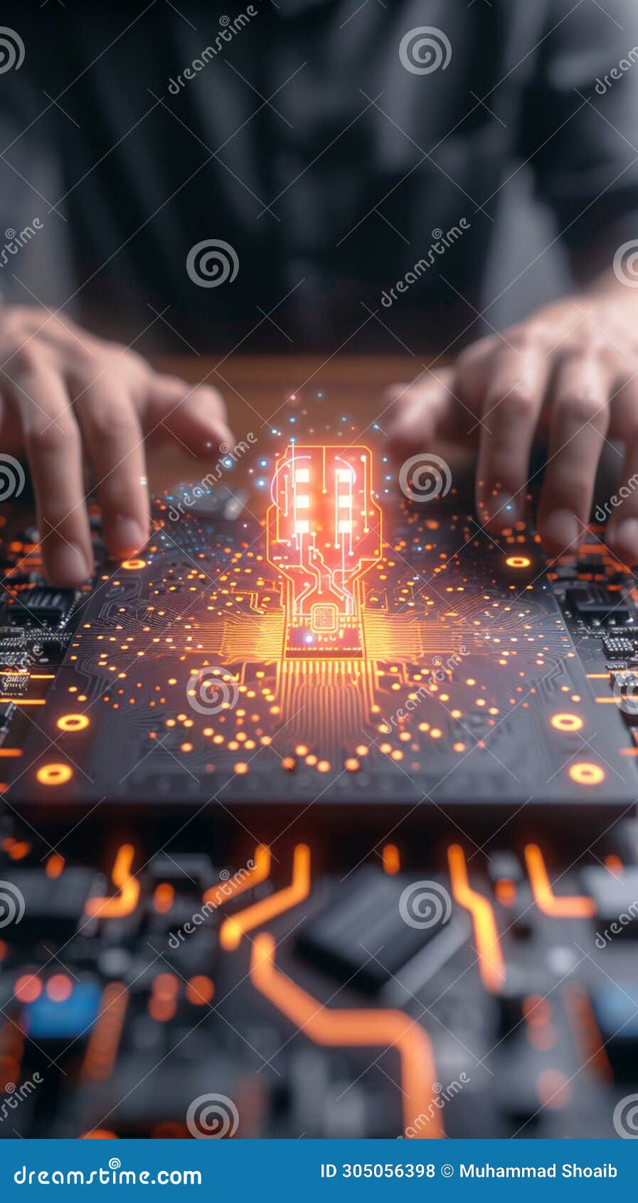 Visual Representation Electronic Chips, AI Symbols Conveying Advanced ...