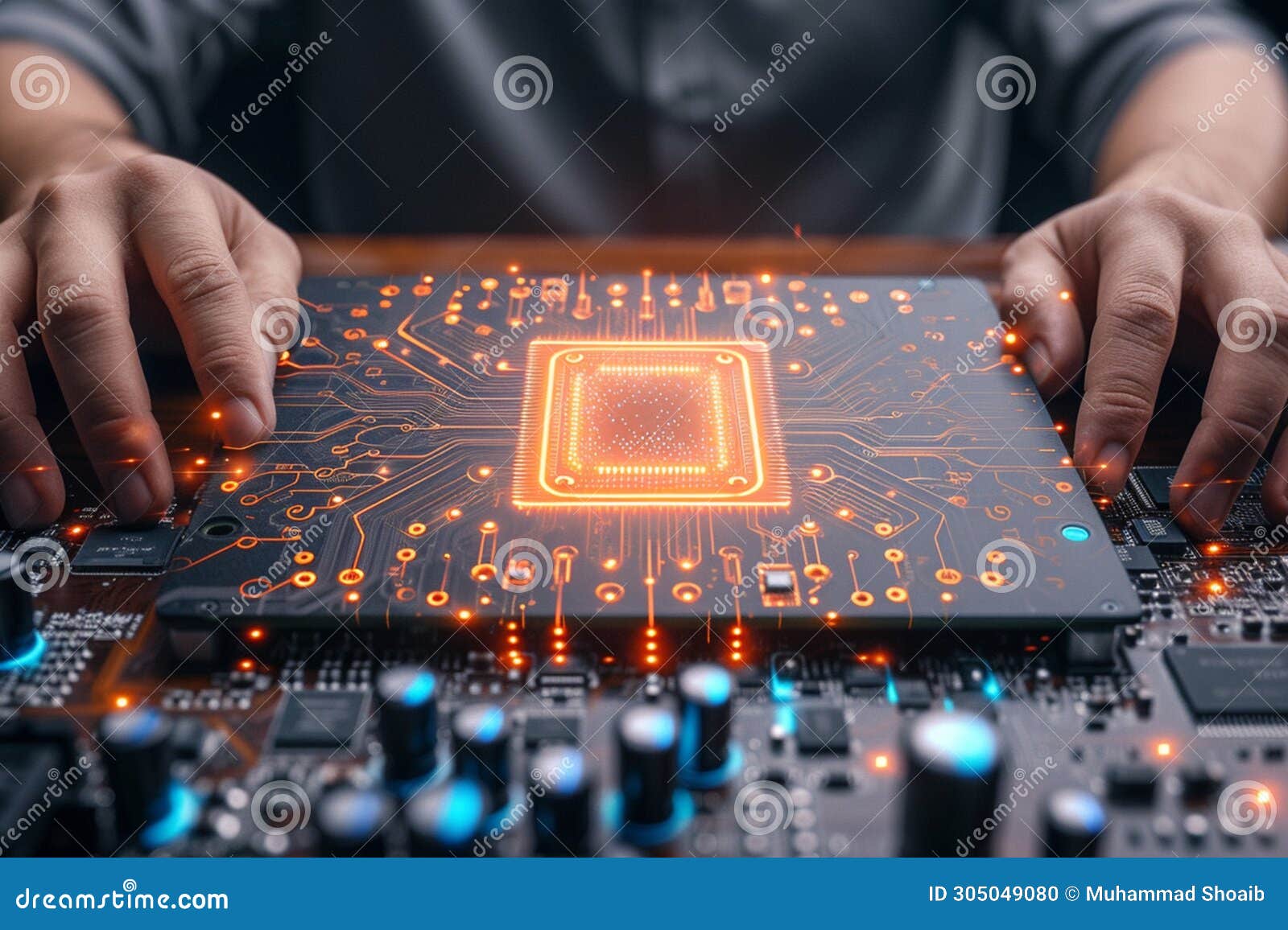Visual Representation Electronic Chips, AI Symbols Conveying Advanced ...