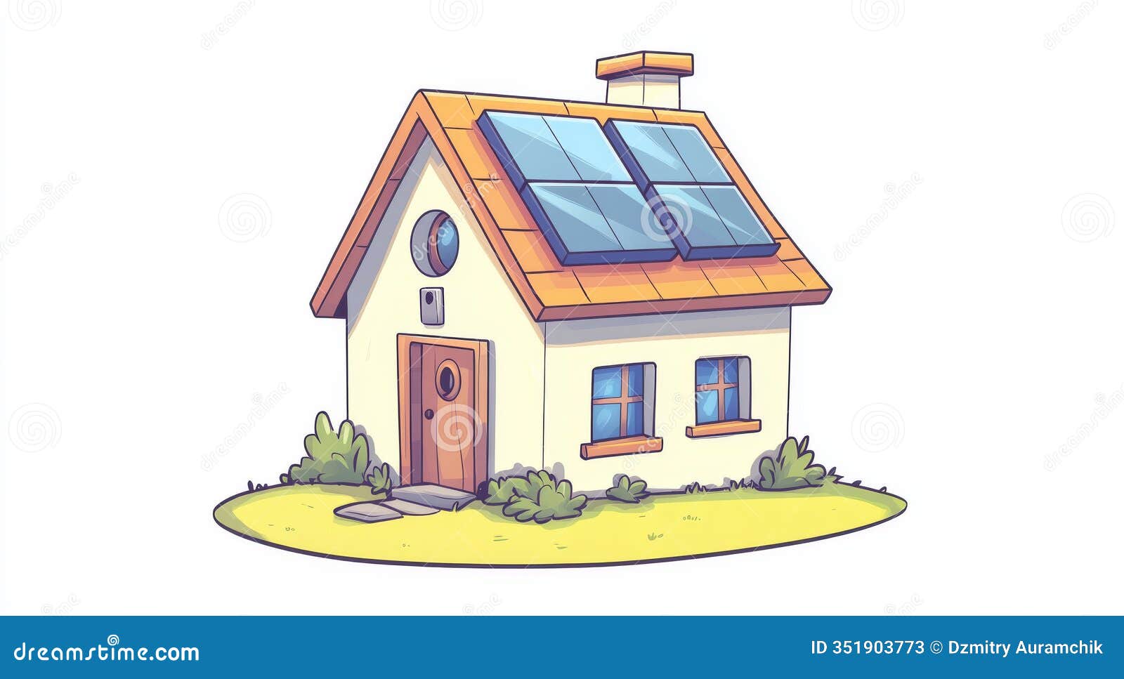Visual Representation of an Environmentally Friendly House with Solar ...