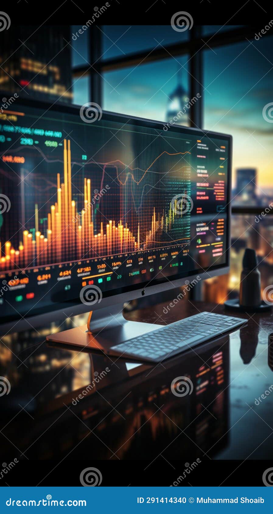 Visual Representation of Financial Data Showcased on Screen Graph ...