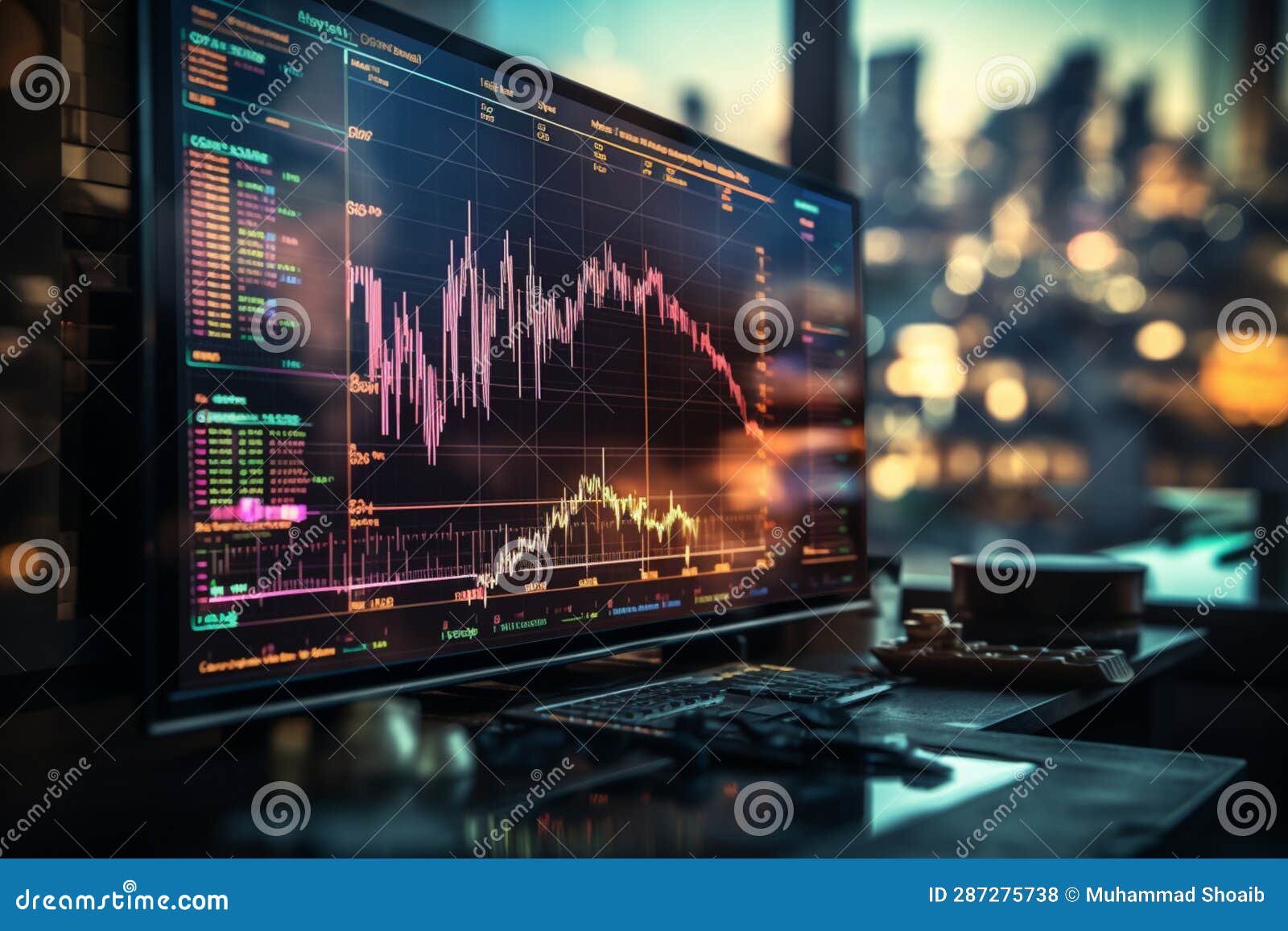 Visual Representation of Financial Data Showcased on Screen Graph ...