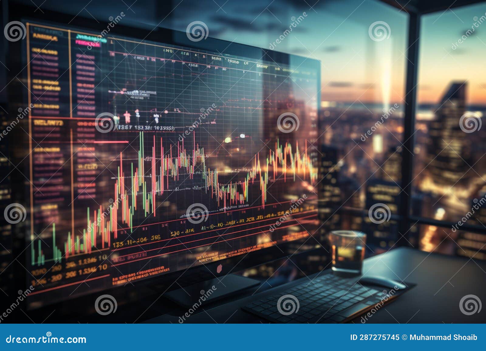 Visual Representation of Financial Data Showcased on Screen Graph ...