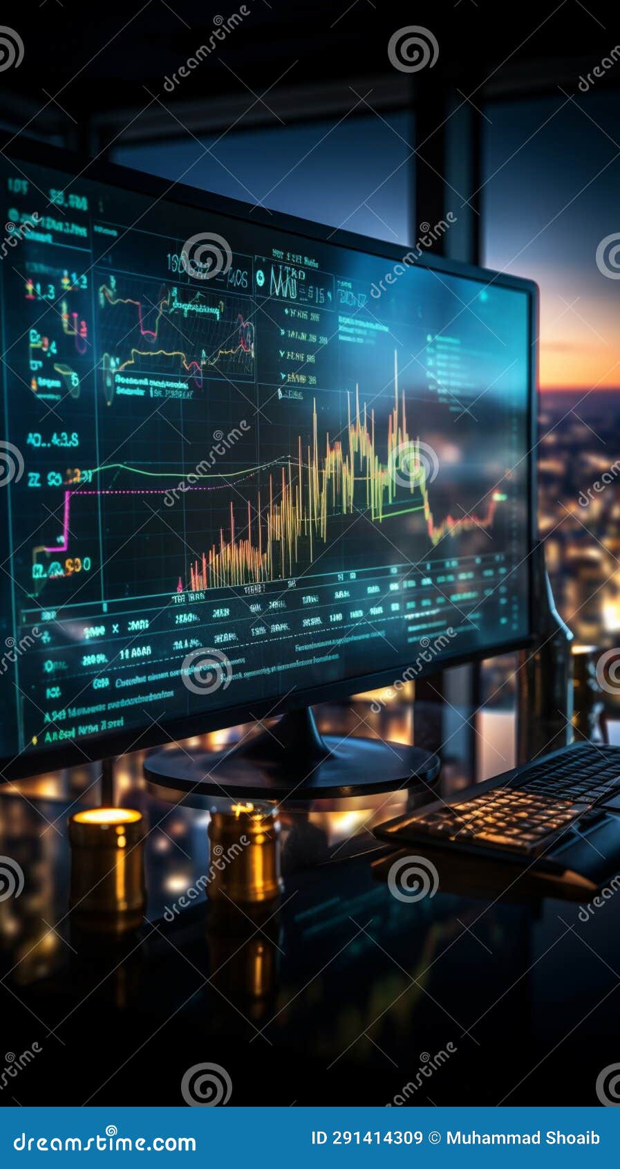 Visual Representation of Financial Data Showcased on Screen Graph ...