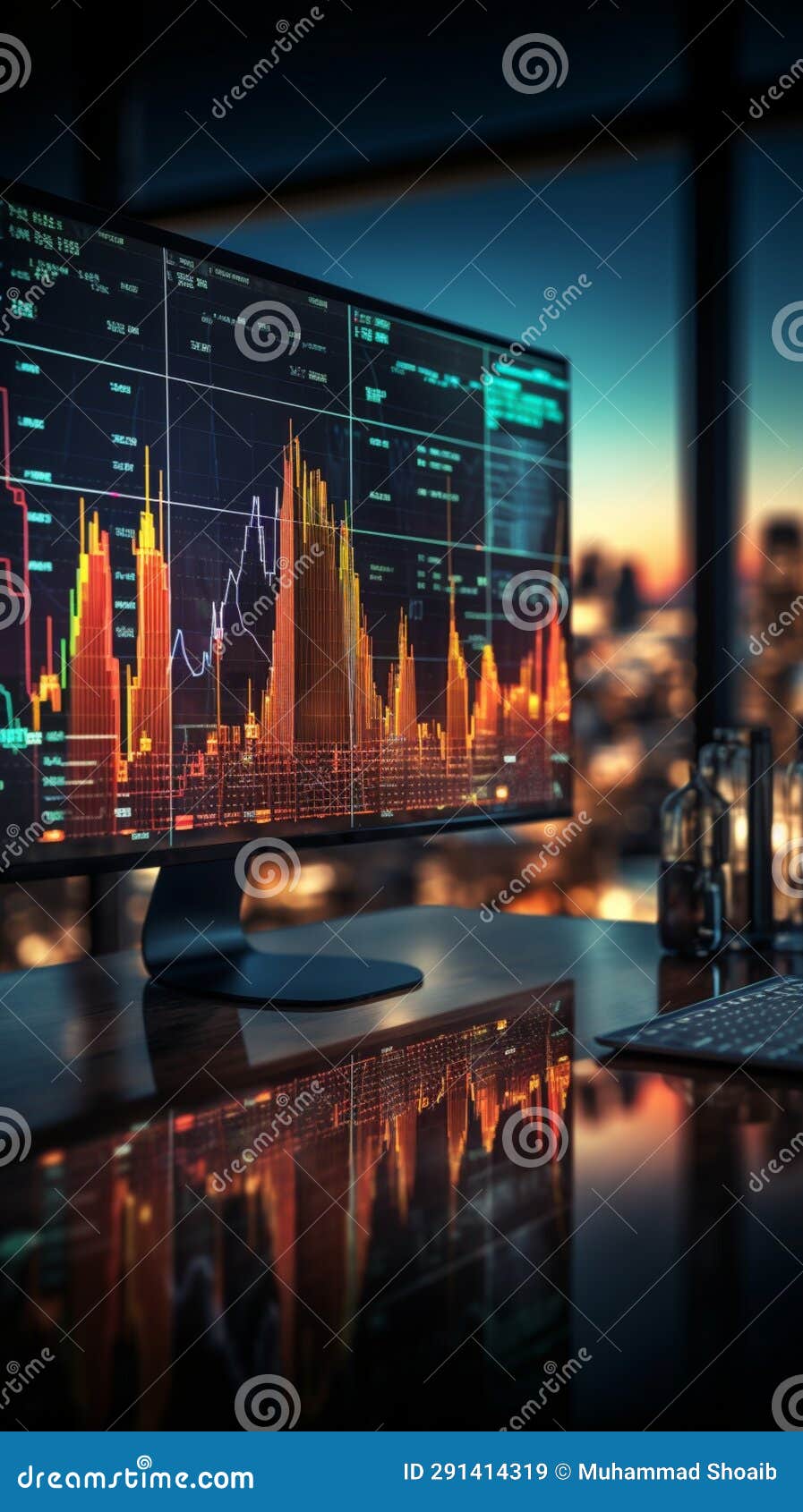 Visual Representation of Financial Data Showcased on Screen Graph ...