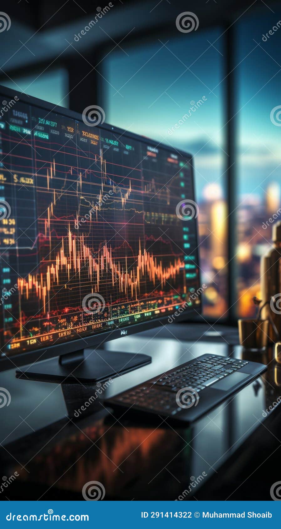 Visual Representation of Financial Data Showcased on Screen Graph ...