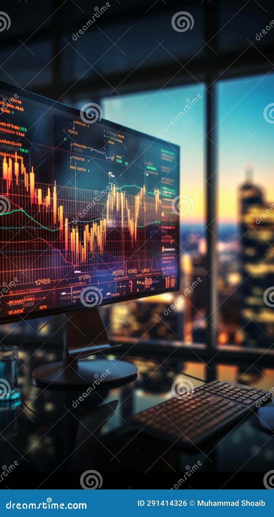 Visual Representation of Financial Data Showcased on Screen Graph ...