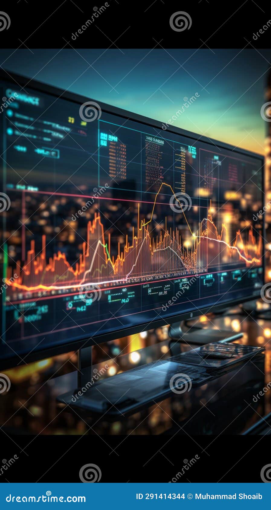 Visual Representation of Financial Data Showcased on Screen Graph ...